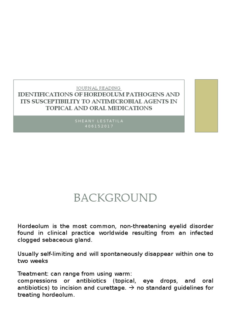 Journal Reading - Hordeolum | PDF | Antimicrobial Resistance | Antibiotics