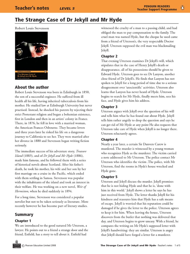DR Jekyl and MR Hyde Summary and Themes PDF | PDF | Strange Case Of Dr Jekyll And Mr Hyde