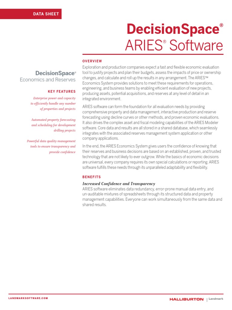 ARIES Software Datasheet | PDF | Microsoft Access | Databases