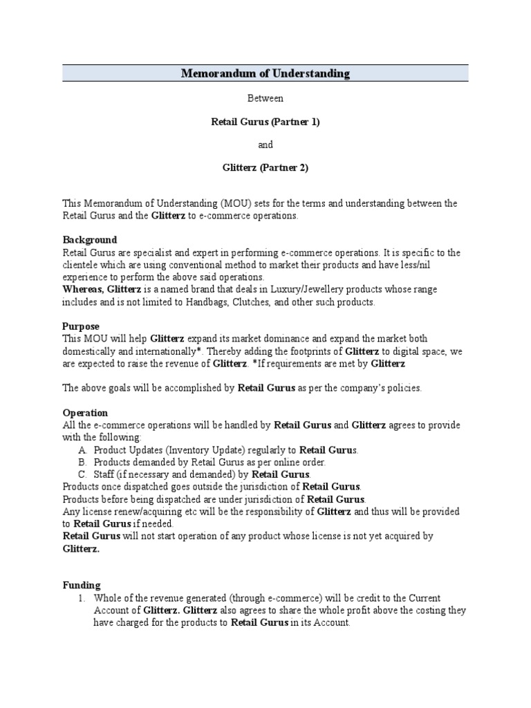 Mou | Download Free PDF | Retail | E Commerce