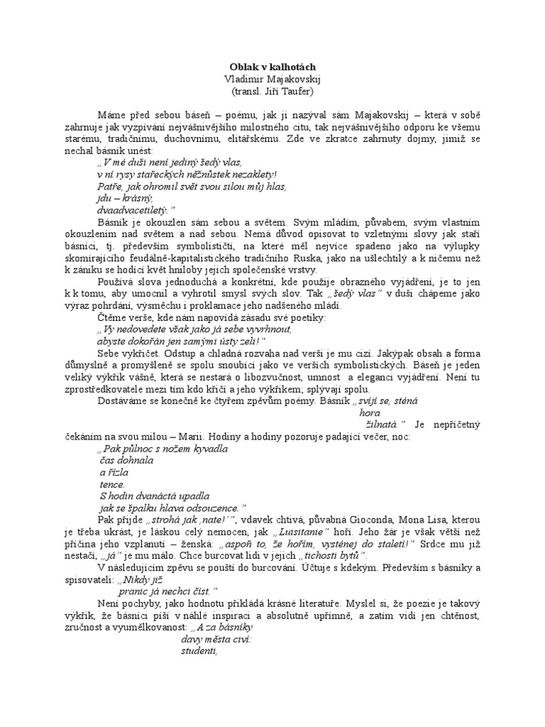 Oblak V Kalhotach | PDF