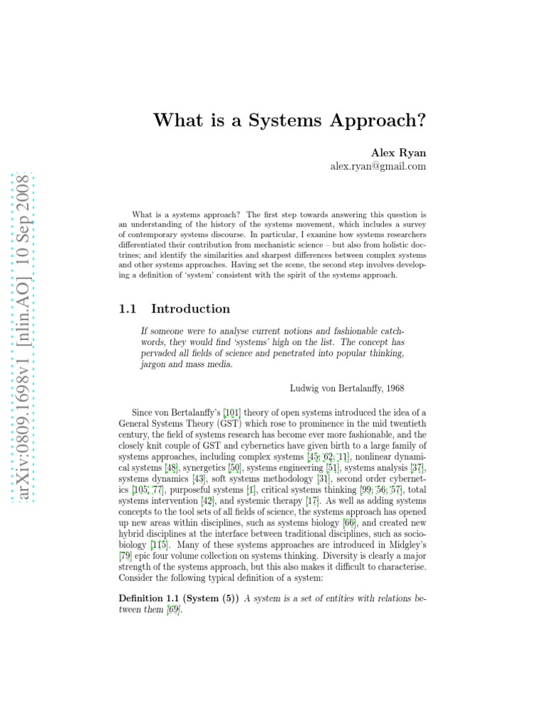 What Is Systems Approach | PDF | Systems Theory | System