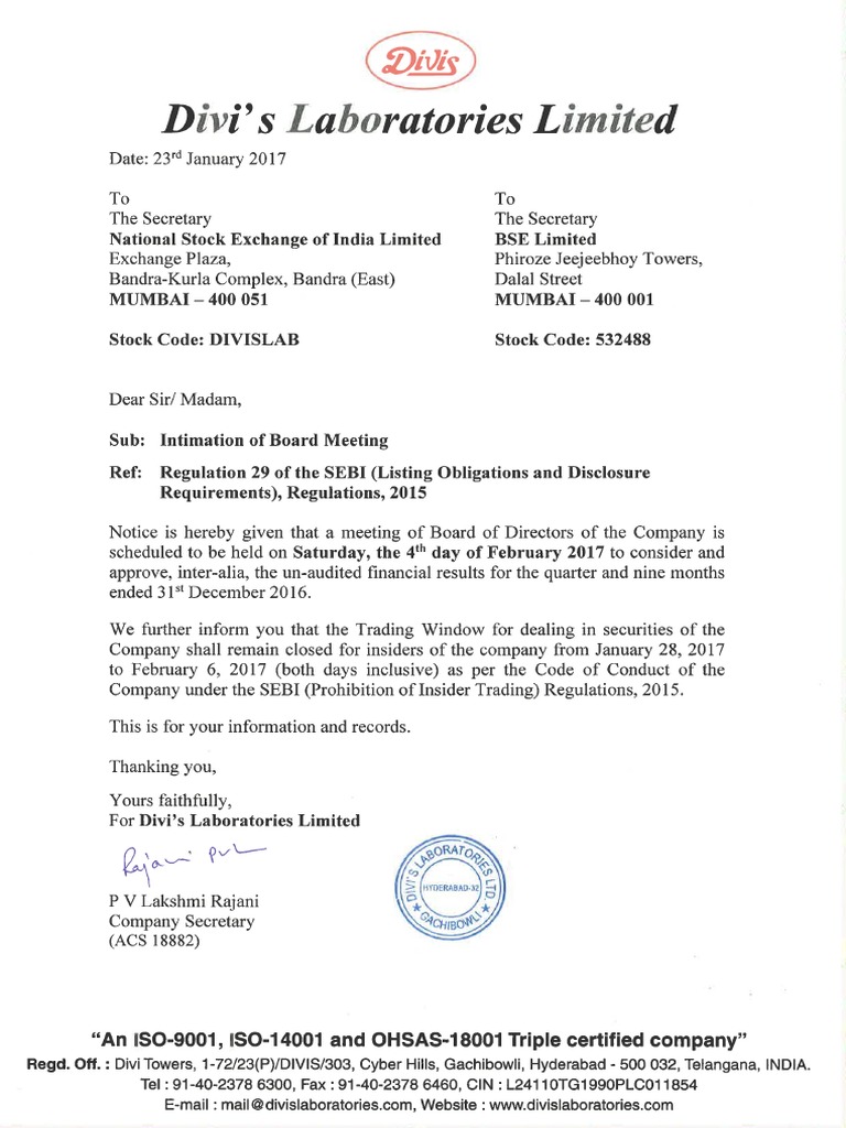 Divis Lab Annual Report | PDF