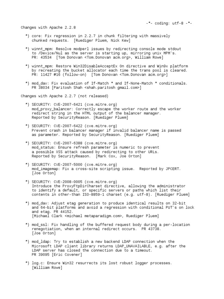 Changes | PDF | Hypertext Transfer Protocol | Proxy Server