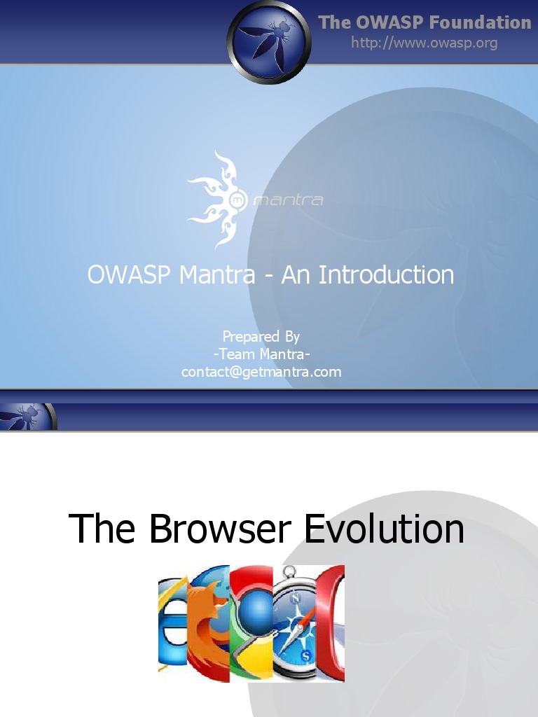 OWASP Mantra-An Introduction | PDF | Web Browser | Internet Protocol Based Network Software