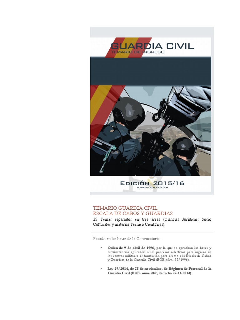 Temario GC PDF | PDF | Constitución | Policía