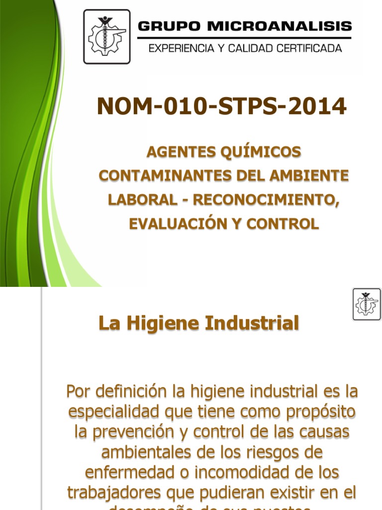 Curso Nom 010 Stps 2014 Lgm | Seguridad y salud ocupacional | Contaminación