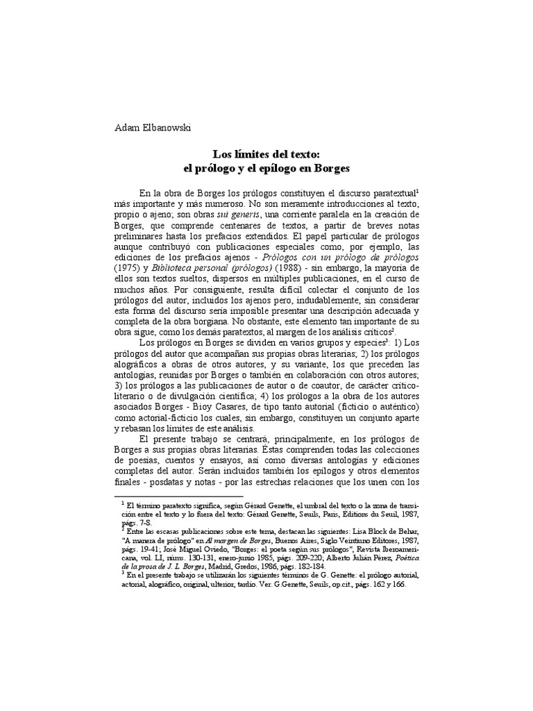 Prologos e Epilogos de Borges PDF | PDF | Autor | Poesía