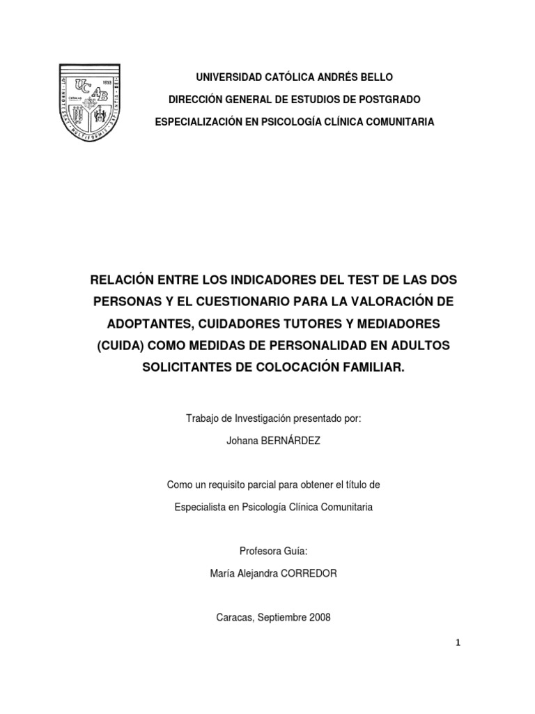 Test Cuida | PDF | Adopción | Familia
