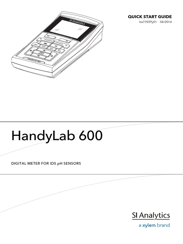 Ba77039y01 HandyLab 600 QuickStart | PDF