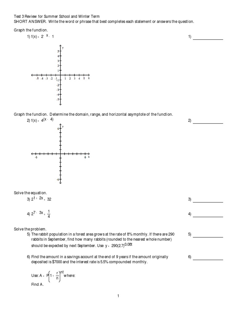 Test 3 Review | Download Free PDF | Logarithm | Complex Analysis
