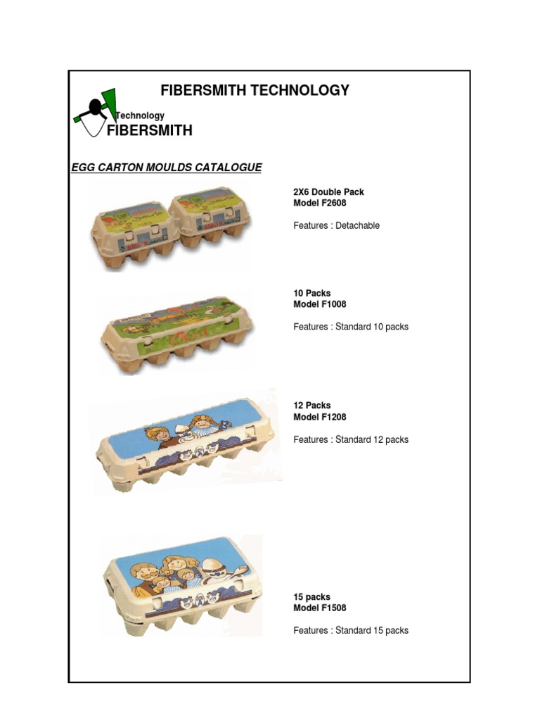 Fibersmith Technology Fibersmith: Egg Carton Moulds Catalogue | PDF