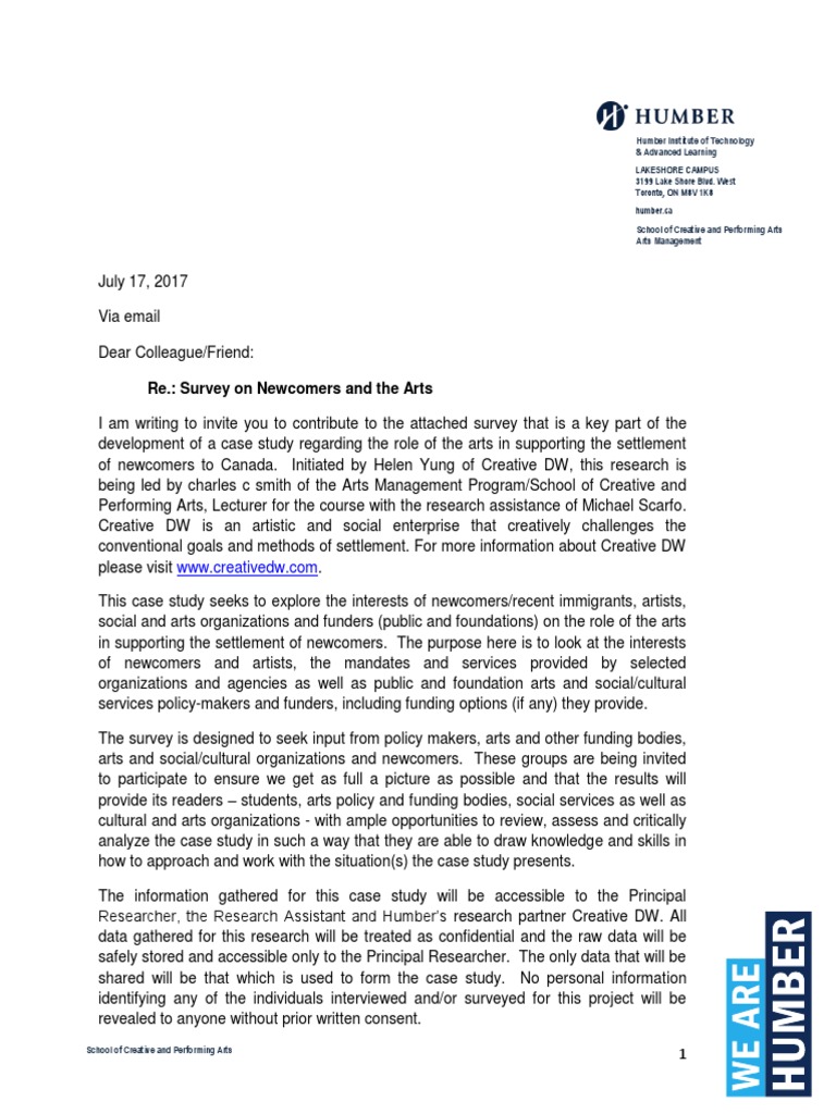 Survey Letter July 17 | PDF | Communication | Cognition