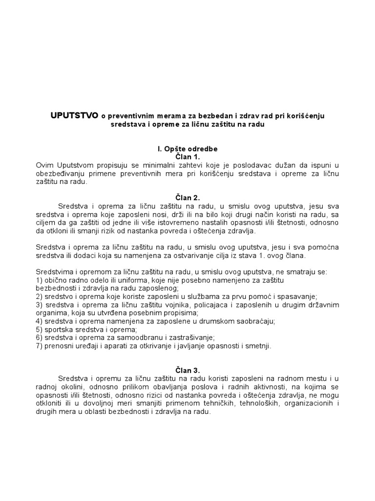 Uputstvo o Koriscenju LZS | PDF