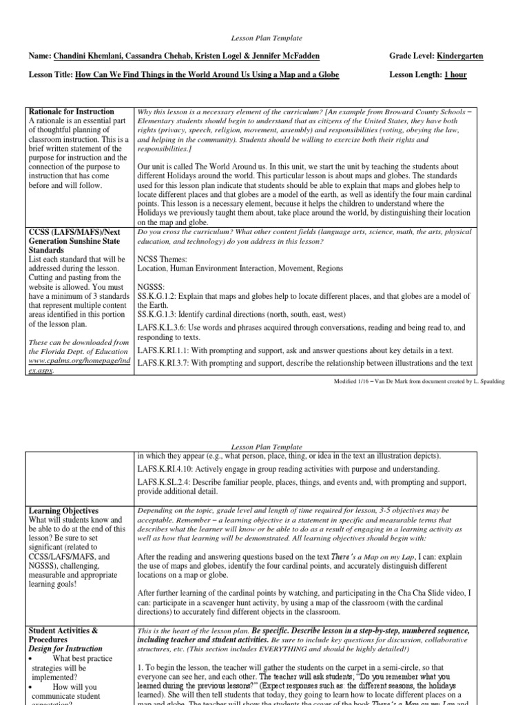 Maps Lesson Plan | PDF | Lesson Plan | Classroom