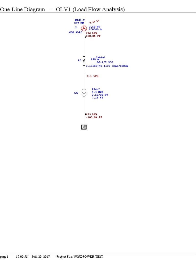 Load Flow Analysis One-Line Diagram | PDF