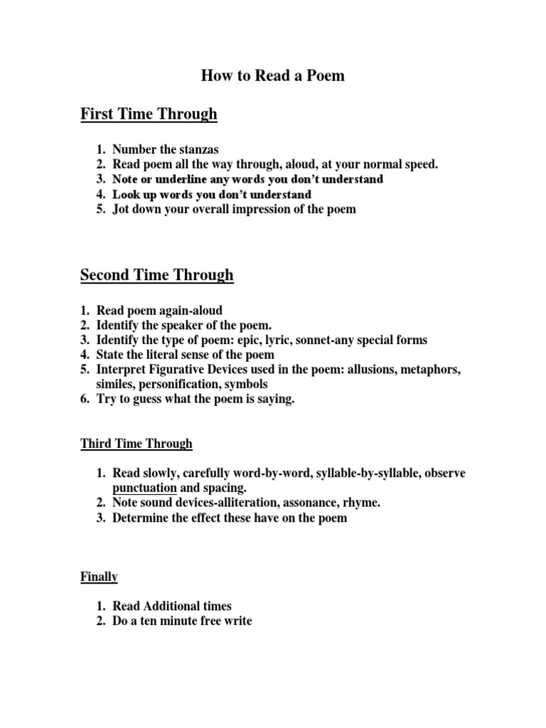How To Read A Poem | PDF