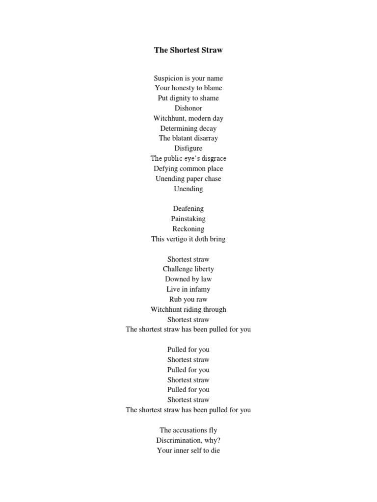 The Shortest Straw | PDF | Emotions | Violence