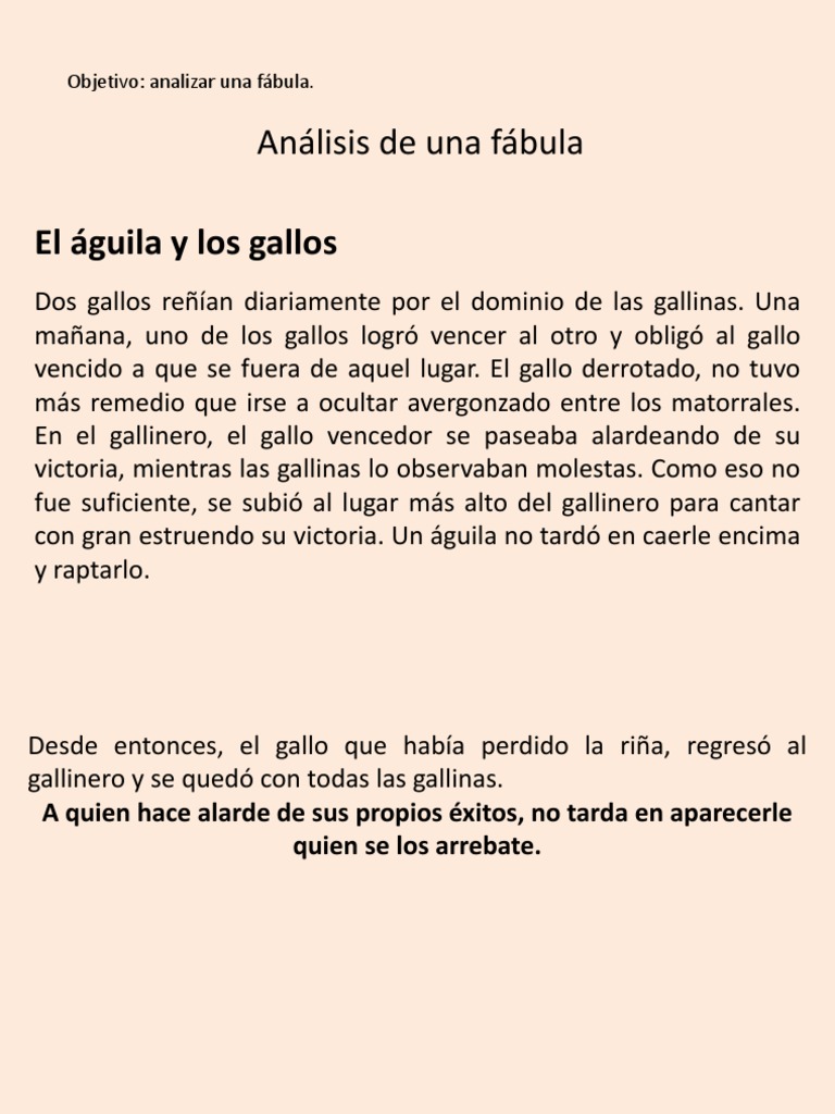 Análisis de Una Fábula | PDF