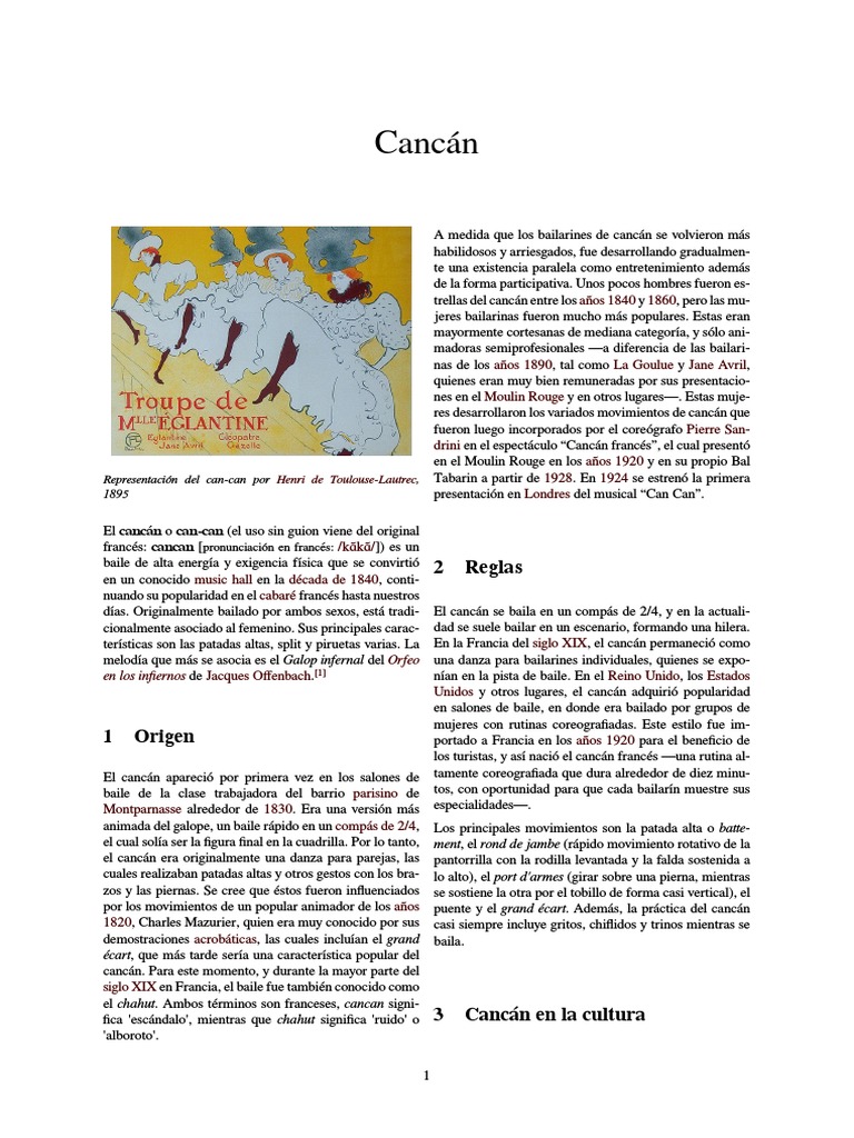 Cancán | PDF | Puede puede | Baile erotico
