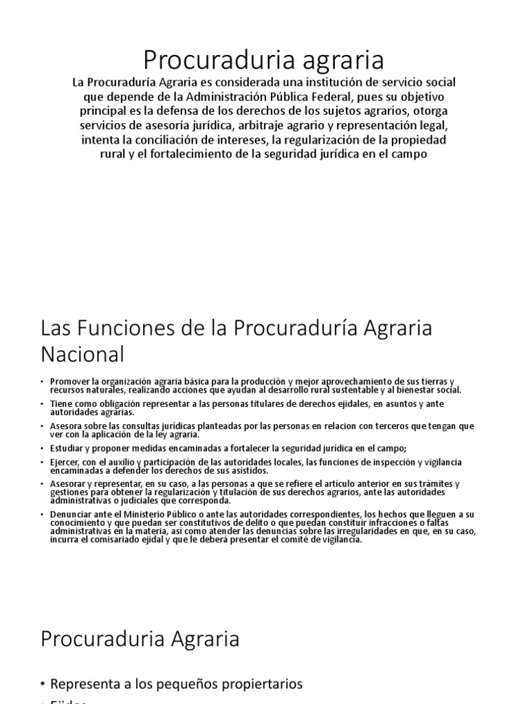 Procuraduria Agraria | Información del gobierno | Gobierno