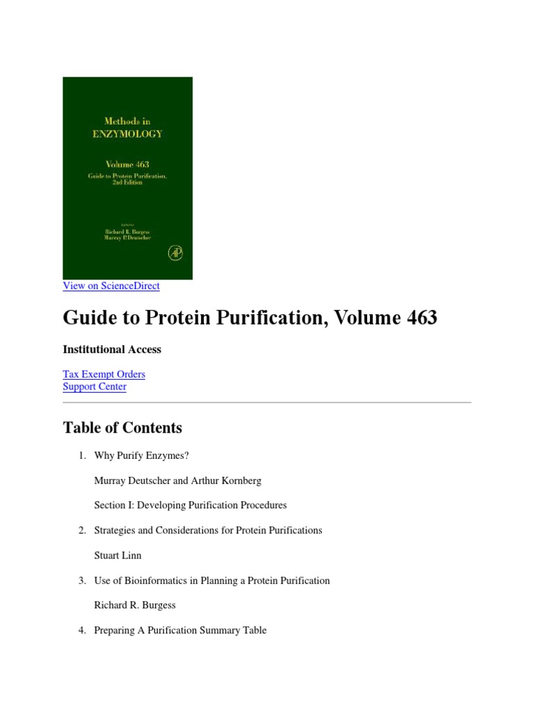 Guide To Protein Purification, Volume 463 | PDF | Protein Purification ...