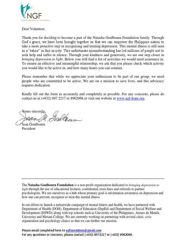 Volunteer Information Sheet For HOPELINE | PDF | Volunteering | Major ...