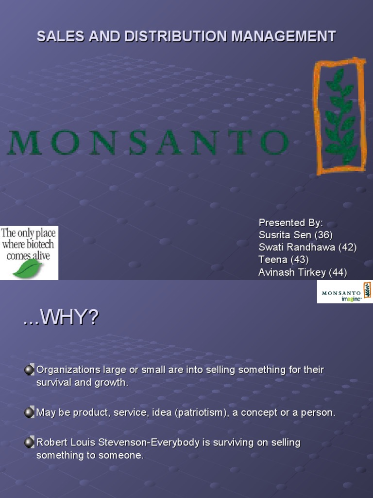 Sales and Distribution in Agriculture | PDF | Monsanto | Sales