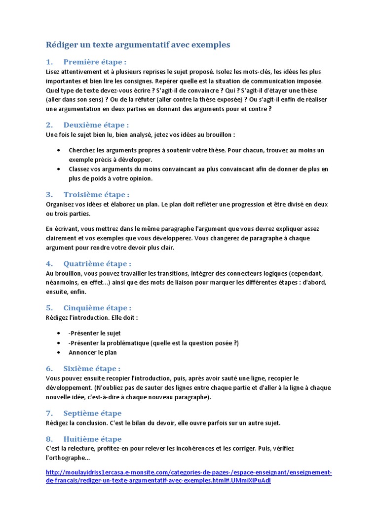 Rediger Un Texte Argumentatif Avec Exemples II | PDF | Peine capitale ...