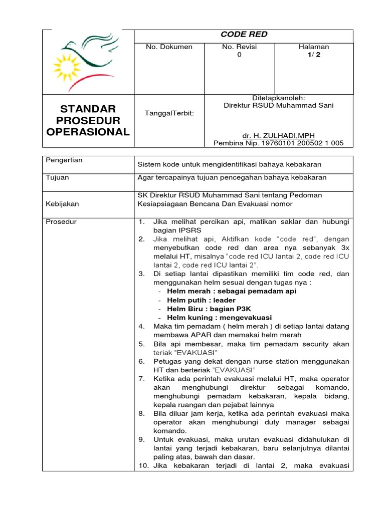 Sop Code Red | PDF