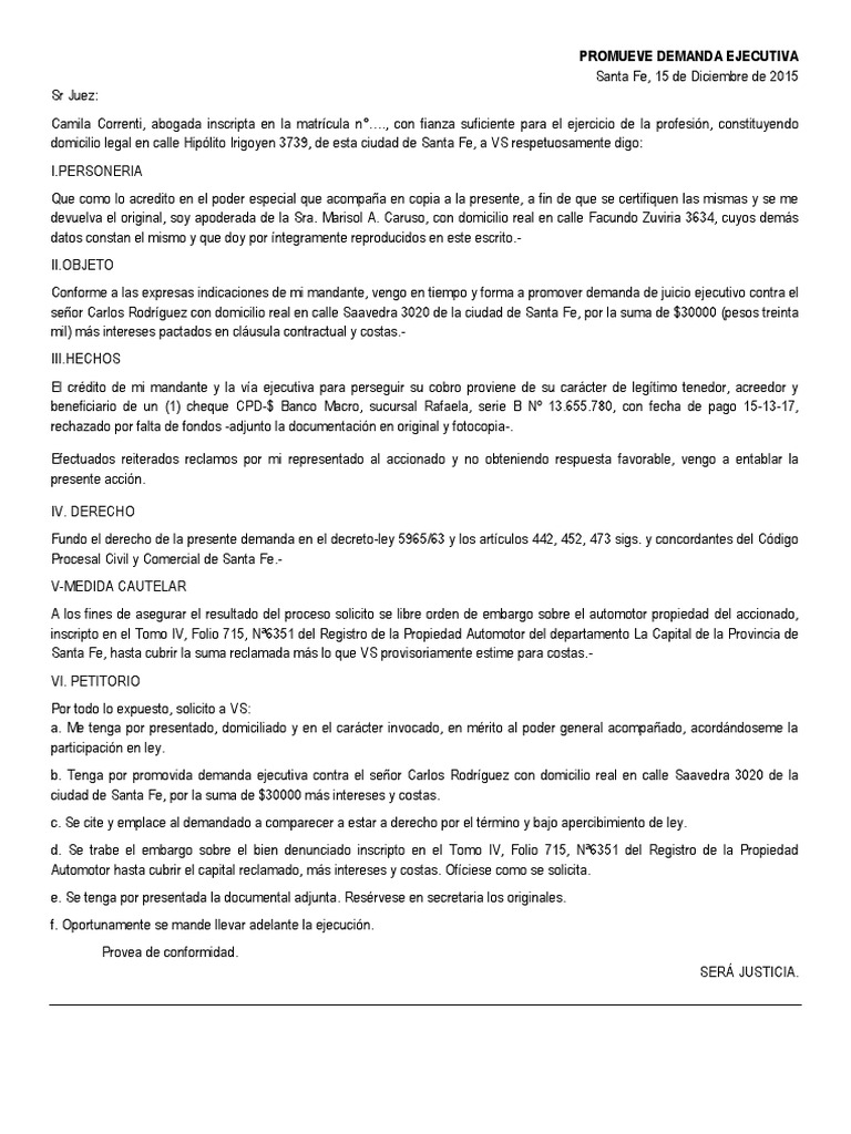 Práctica. Escritos 2do Cuatri | PDF | Demanda judicial | Propiedad