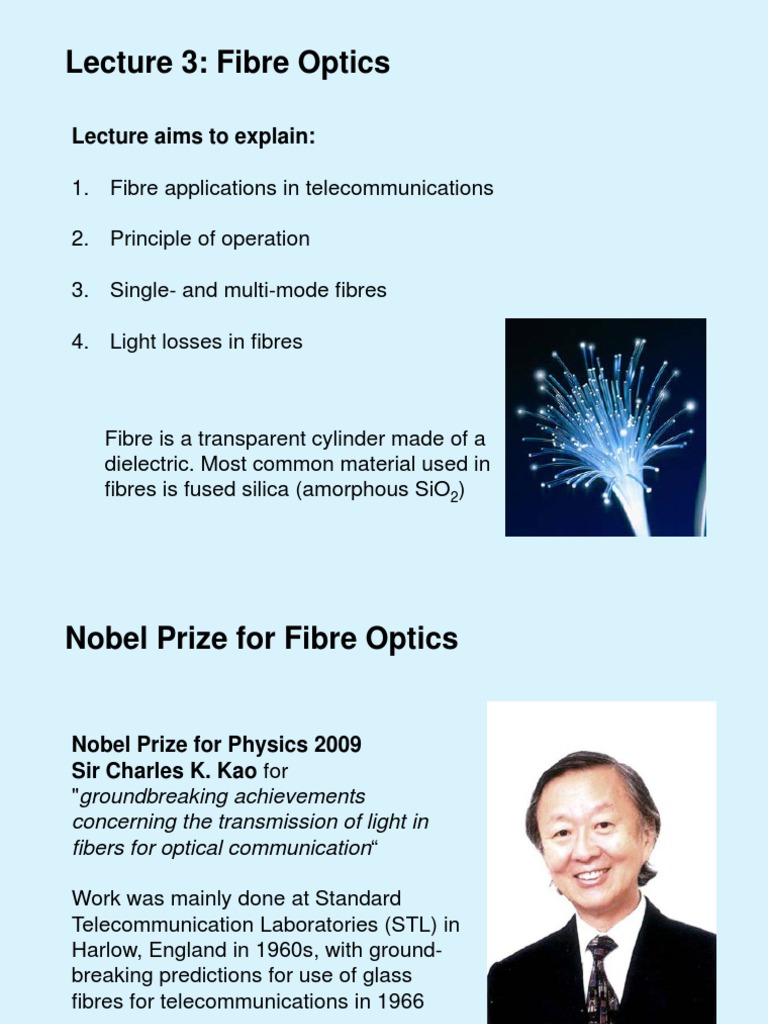 PHY227Lecture3 FibreOptics | PDF | Optical Fiber | Refractive Index