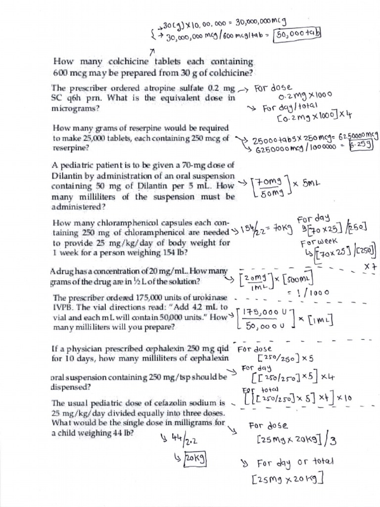 Pharmacy Math | Mass Concentration (Chemistry) | Pharmacology