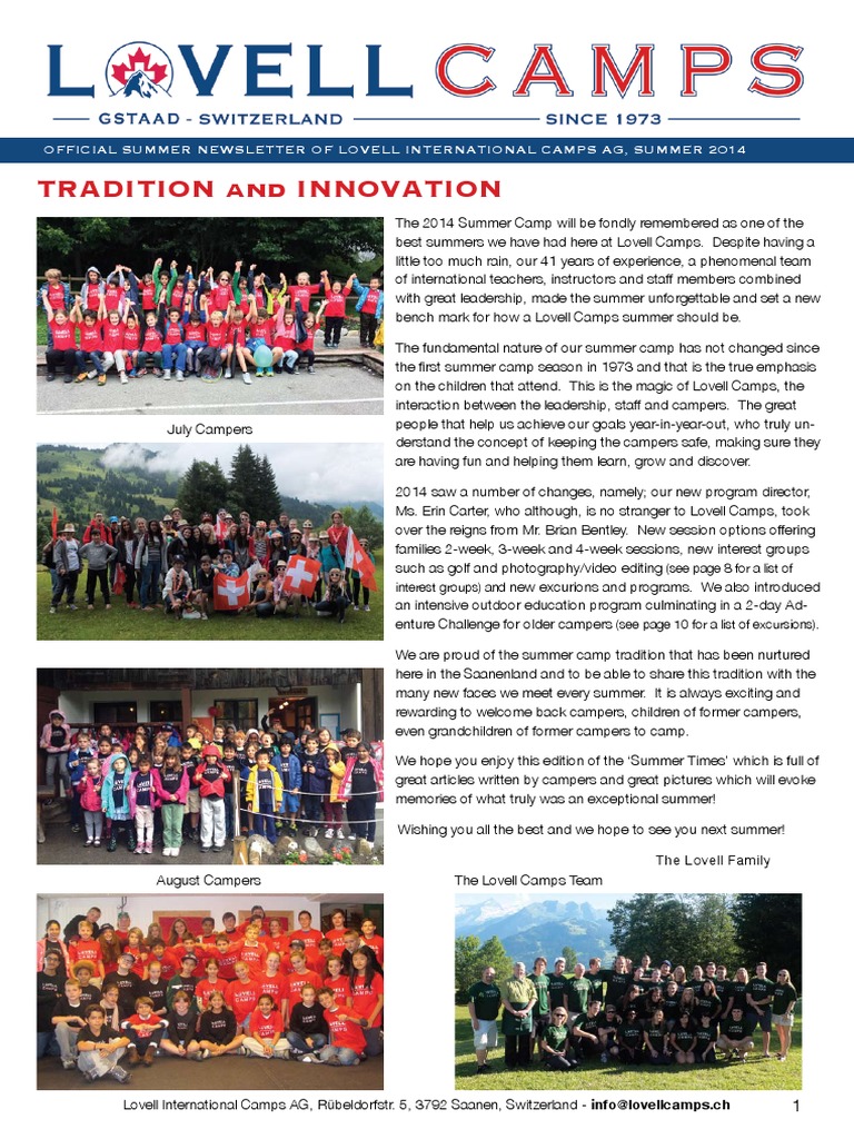 Summer Camp Newsletter 2014 | Download Free PDF | Camping | Outdoor ...