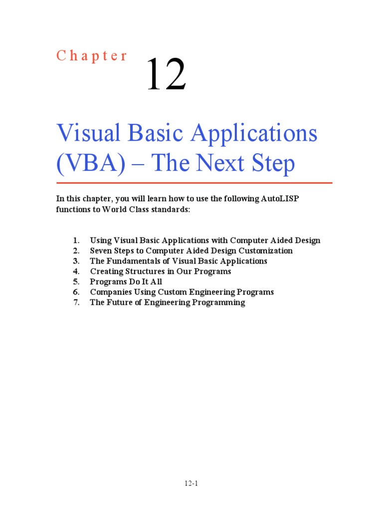 Visual Basic Applications (VBA) - The Next Step | PDF | Computer Aided ...
