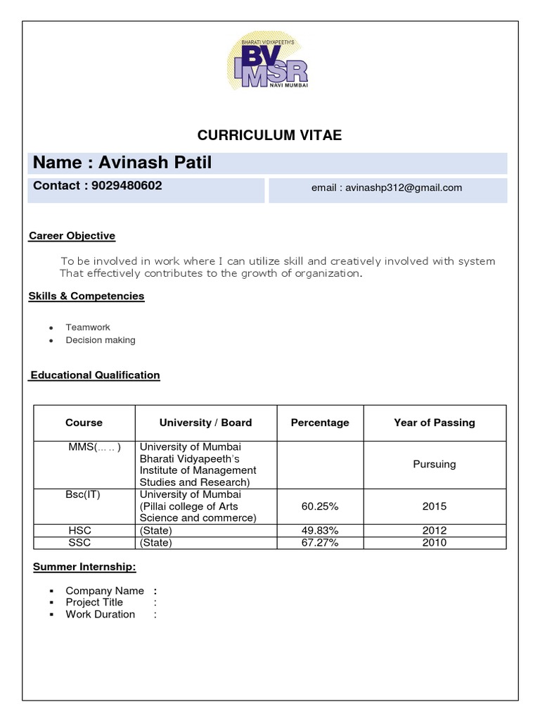 Avinash CV | PDF | Mumbai | Science