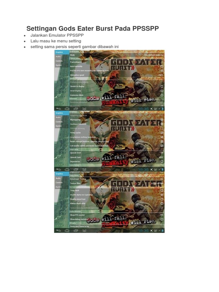 Settingan God Eater PPSSPP | PDF