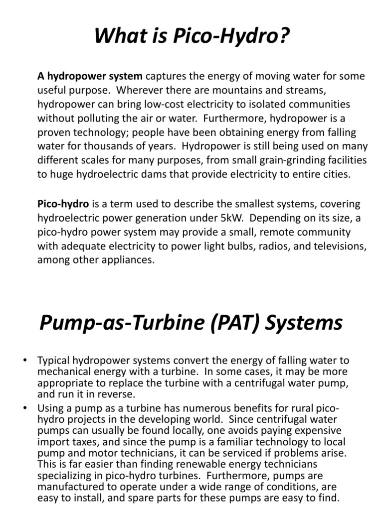 Pico Hydro | PDF | Hydroelectricity | Turbine