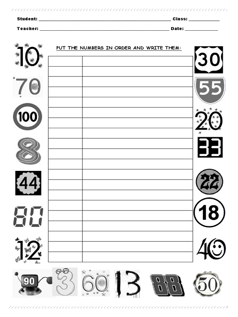 4763 Put The Numbers in Order To 100 | PDF
