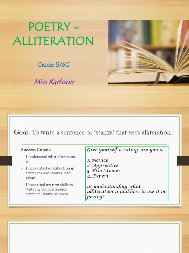 Alliteration Lesson for Grades 5/6 | PDF