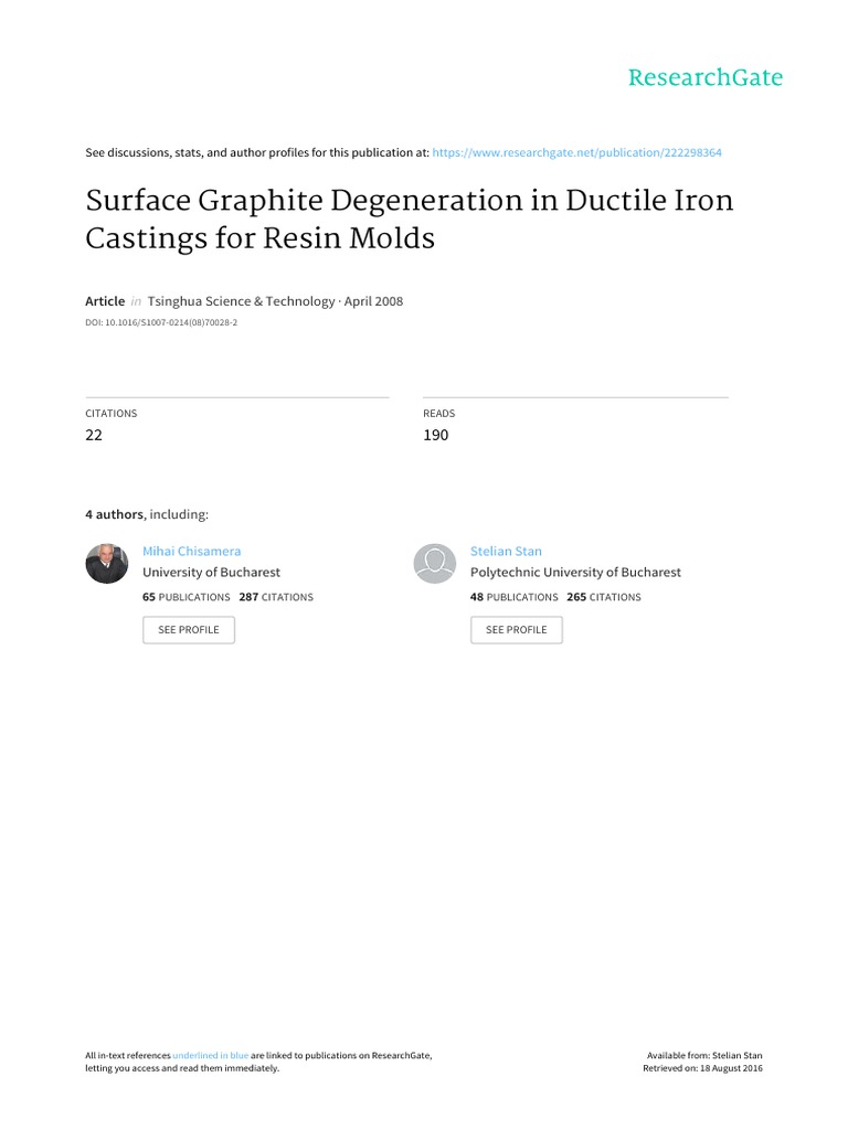 Surface Graphite Degeneration in Ductile Iron Cast | PDF | Casting ...