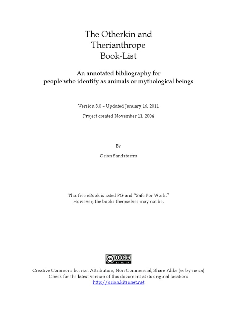 Otherkin Booklist | PDF | Elf (Dungeons & Dragons) | Creative Commons ...