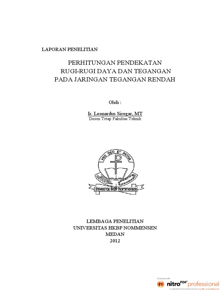 Perhitungan Pendekatan Rugi - Rugi Daya JTR | PDF