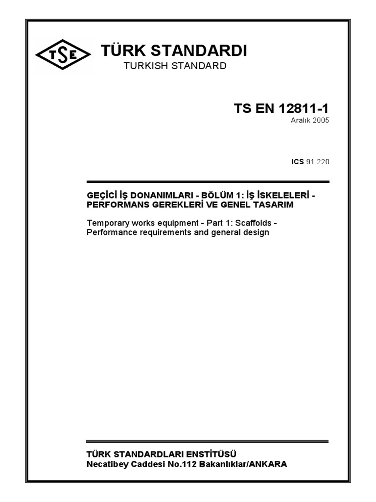 TS EN 12811 1 Ve 12811-2 | PDF