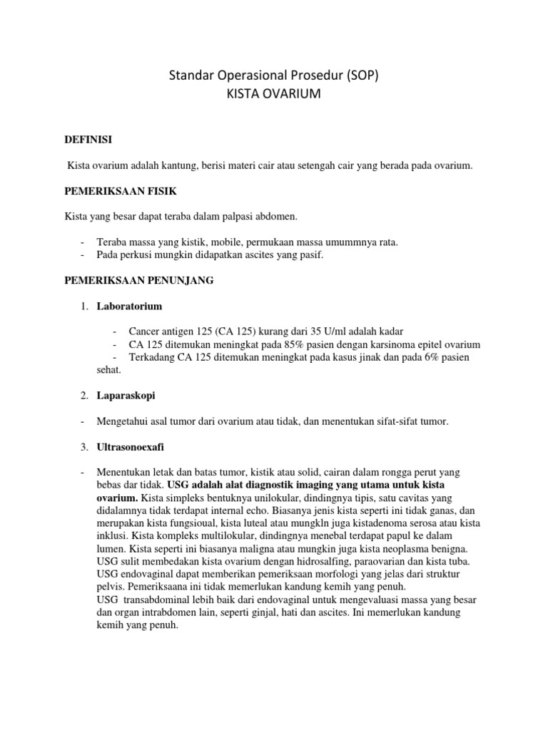 Kista Ovarium | PDF