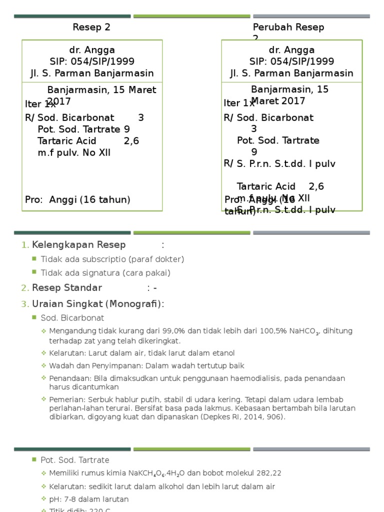 Farmasetika Dasar Resep 2 | PDF