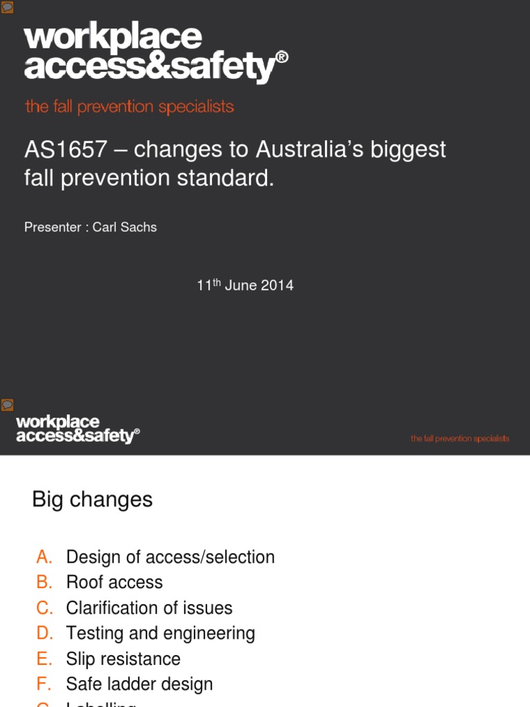 AS1657 Changes To Australias Biggest Fall Prevention Standard | PDF ...