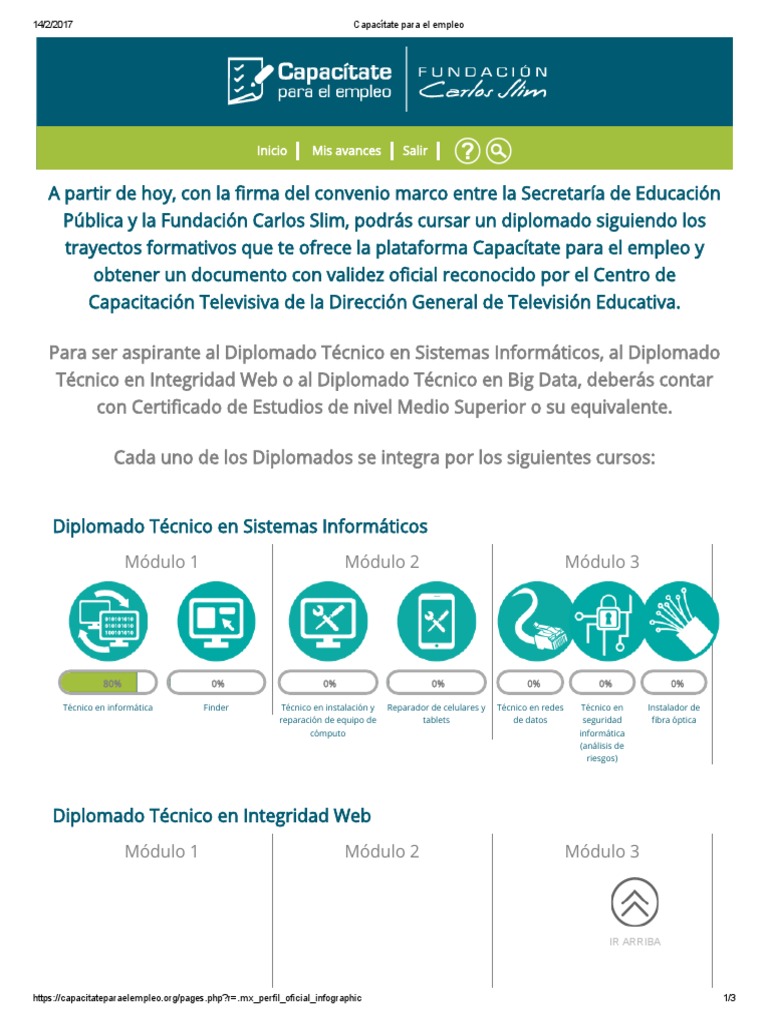 Diplomados de Capacítate para el Empleo | PDF | Aplicación movil | Big Data
