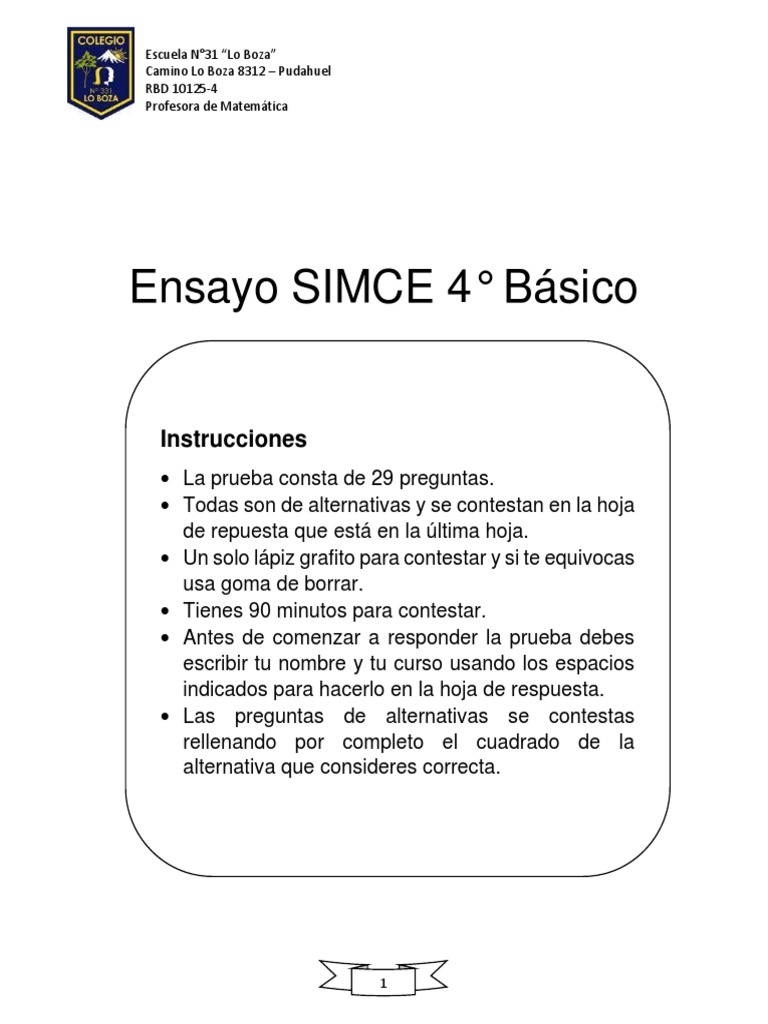 Ensayo Simce 4 | PDF | Euro