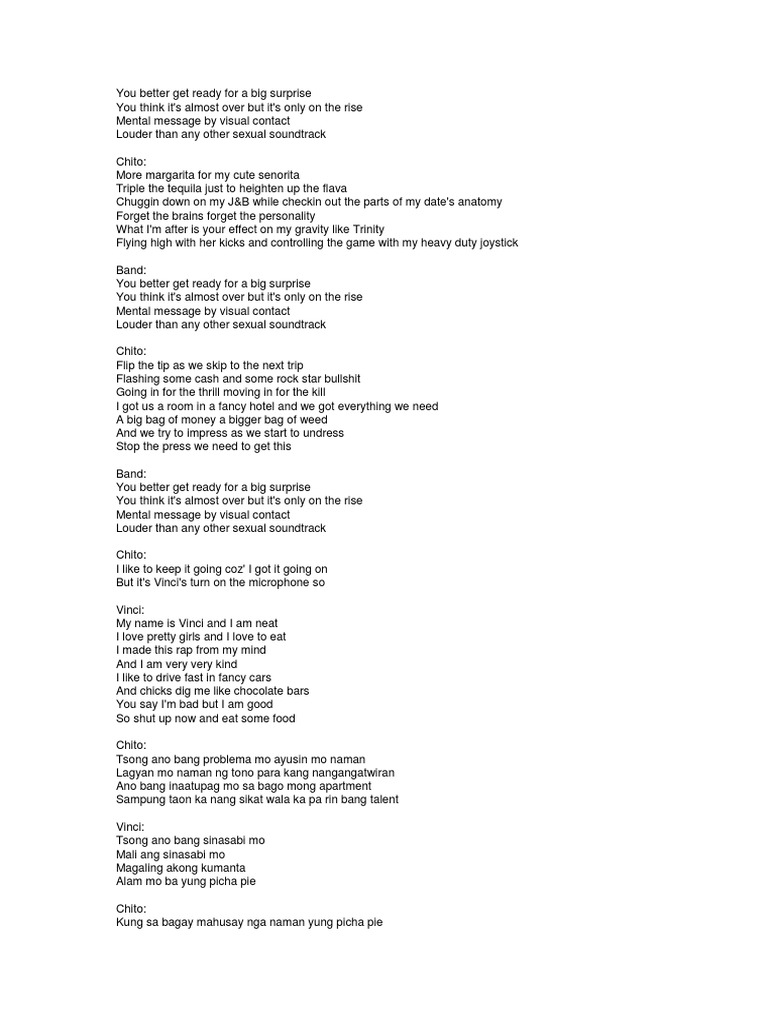 Yes Yes Show Lyrics Parokya Ni Edgar Pdf
